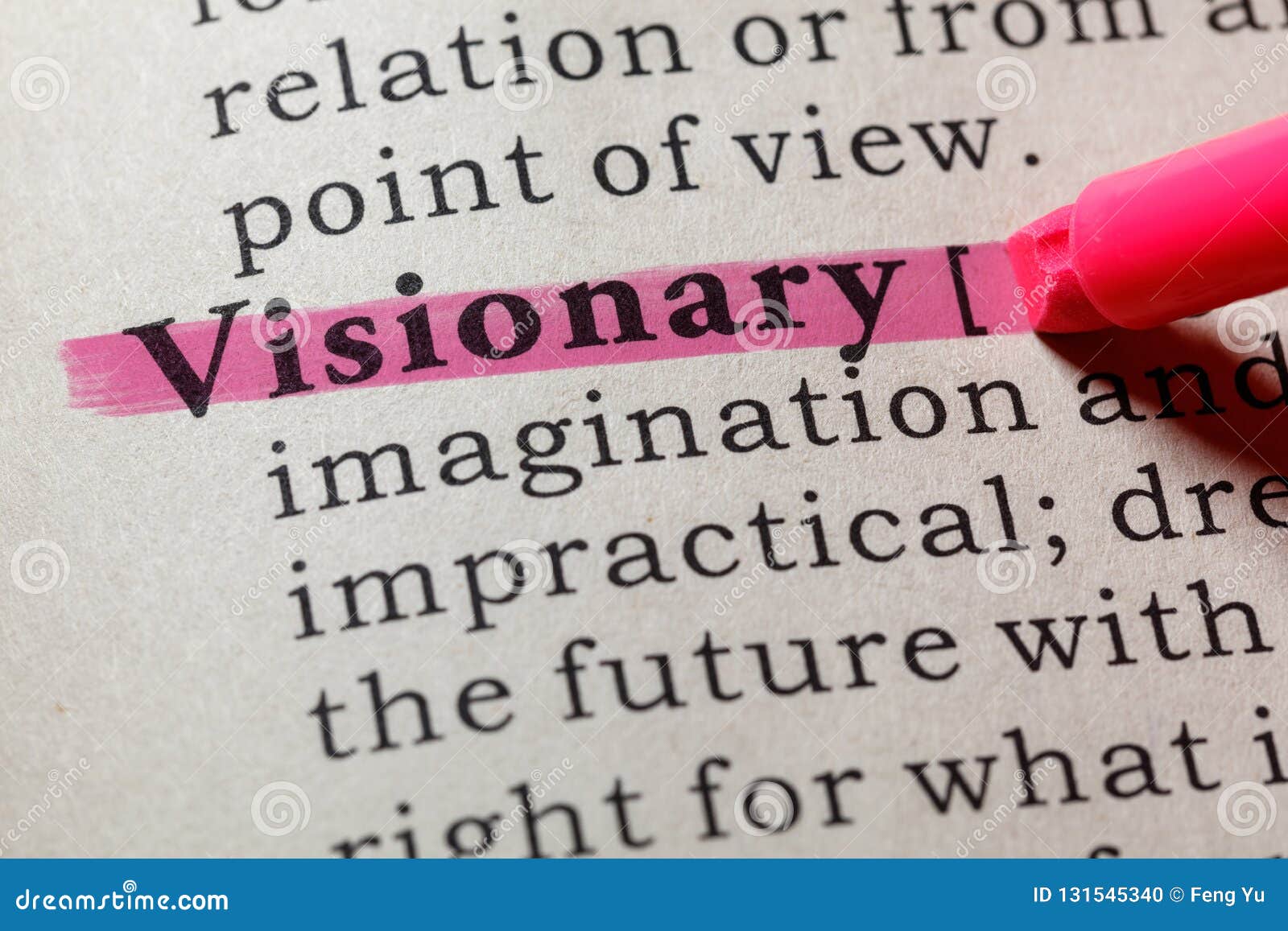 Dictionary Definition of the Word Visionary Stock Photo - Image of ...