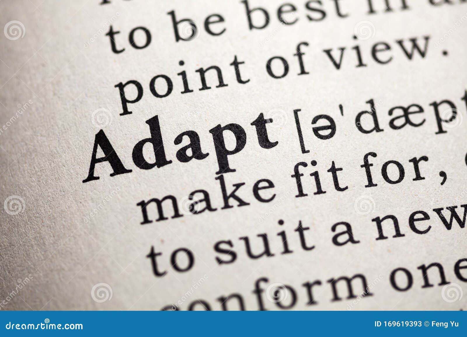 Definition of the Word Adapt Stock Image - Image of closeup, page ...