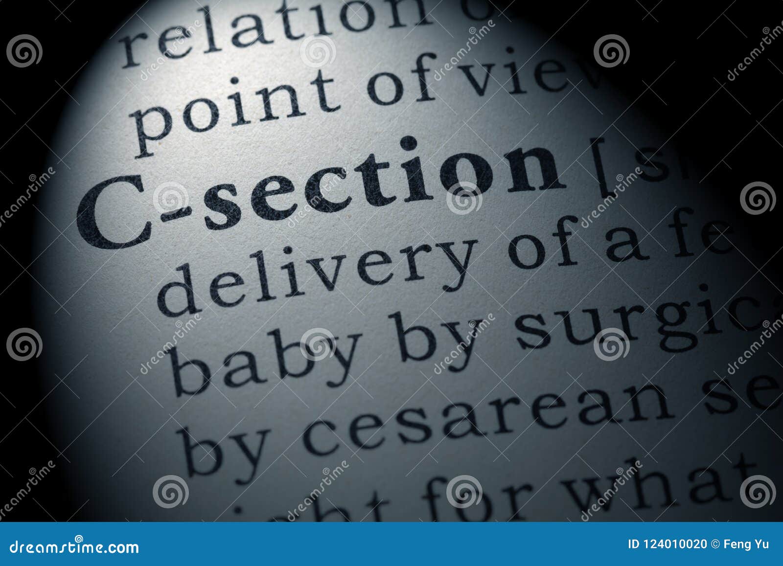 Definition of C-section stock photo. Image of dictionary - 124010020