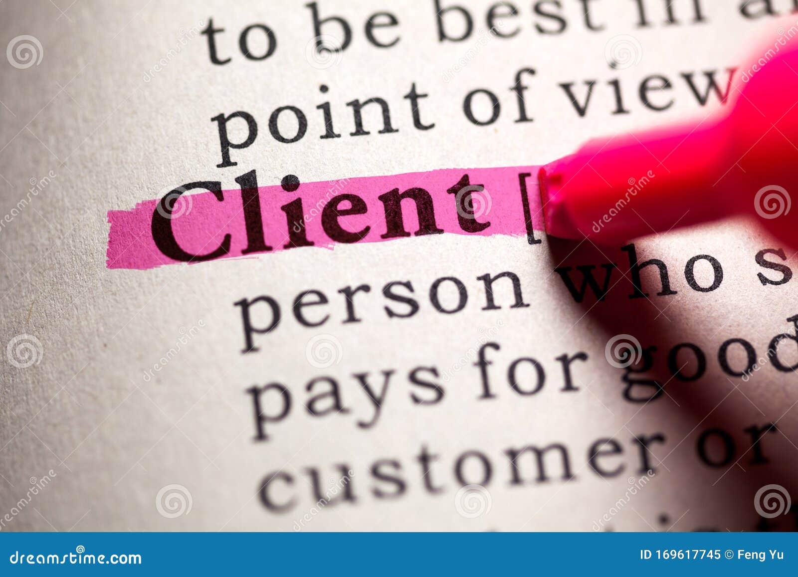 Definition of the Word Client Stock Image - Image of definition ...