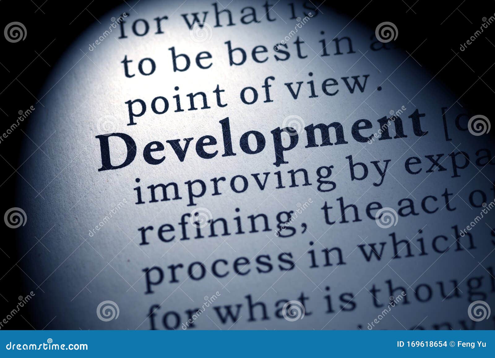 Definition of the Word Development Stock Photo - Image of printing ...
