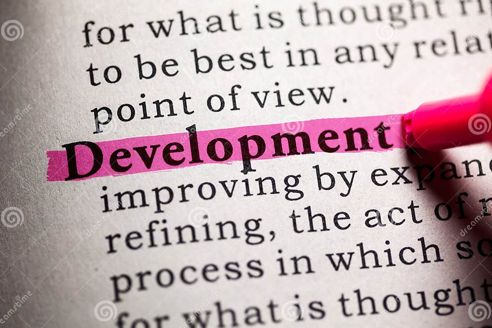 Definition of the Word Development Stock Image - Image of highlighter ...