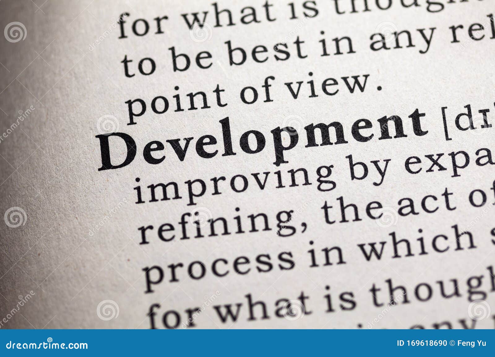 Definition of the Word Development Stock Photo - Image of printing ...
