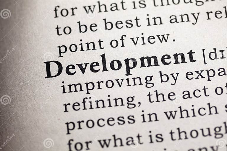 Definition of the Word Development Stock Photo - Image of printing ...