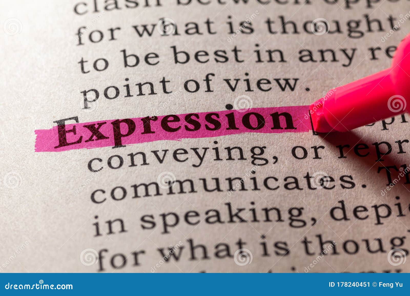 Expression stock image. Image of dictionary, highlighter - 178240451