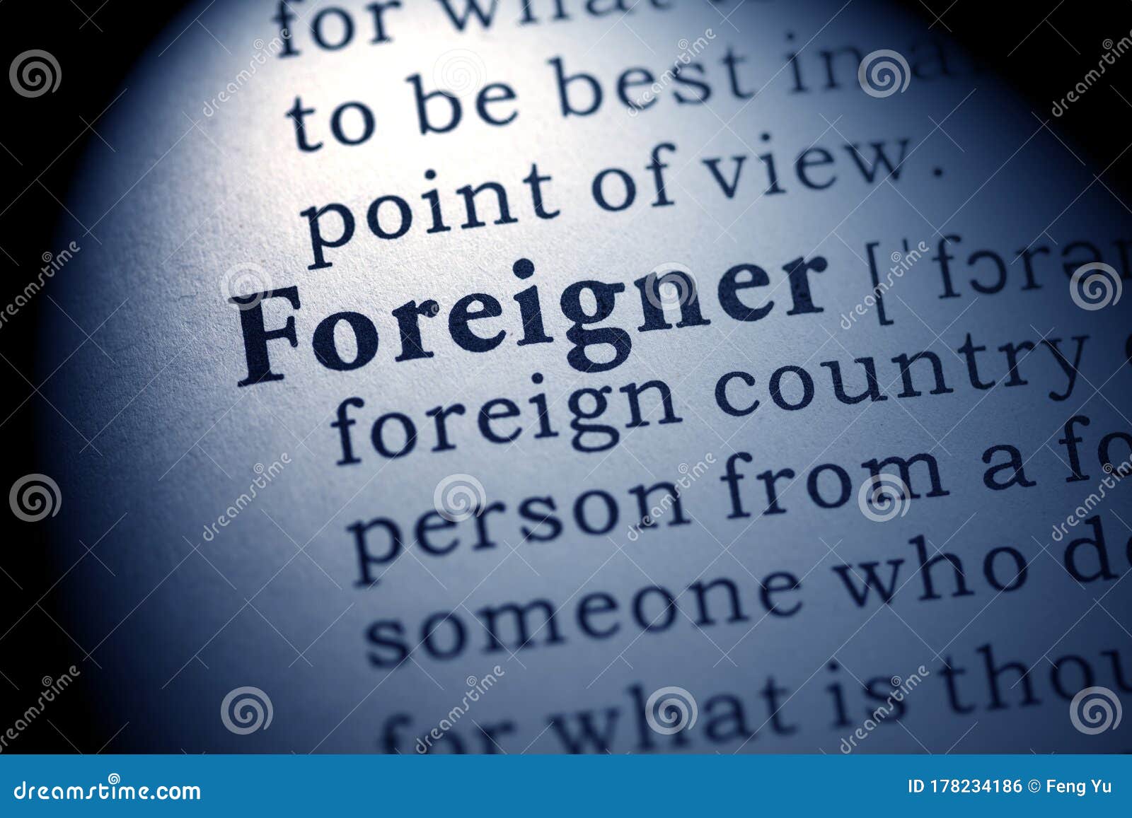 Foreigner stock photo. Image of printing, word, definition - 178234186