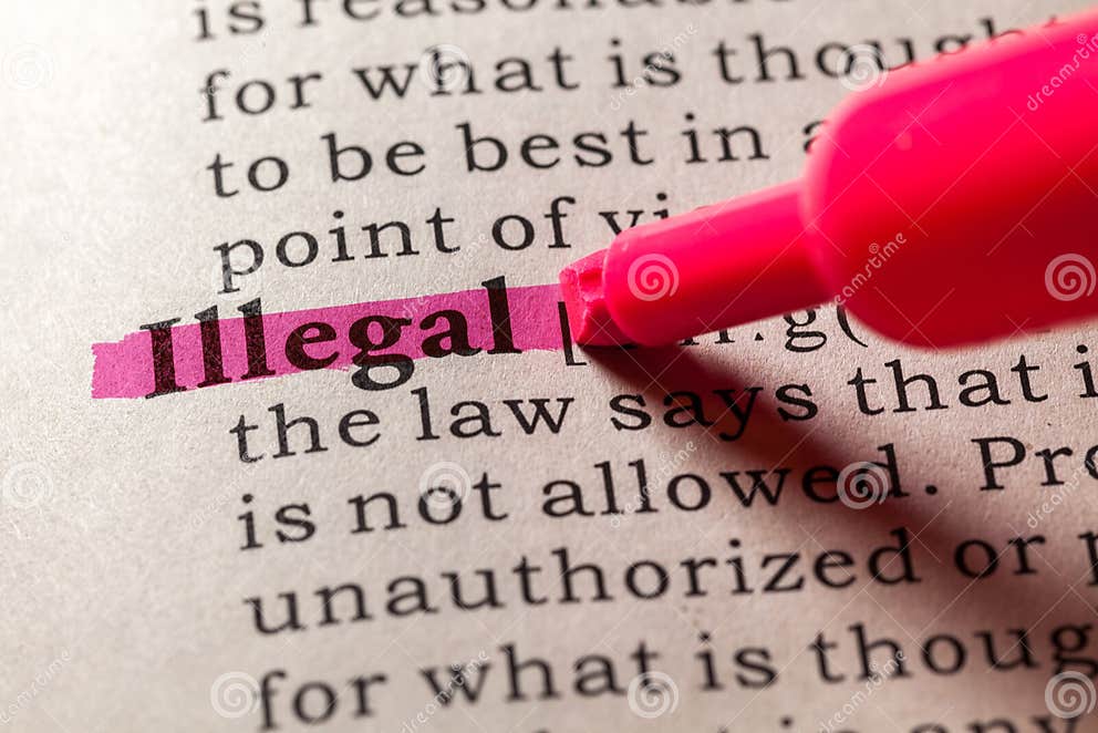Definition of the Word Illegal Stock Image - Image of markers, page ...
