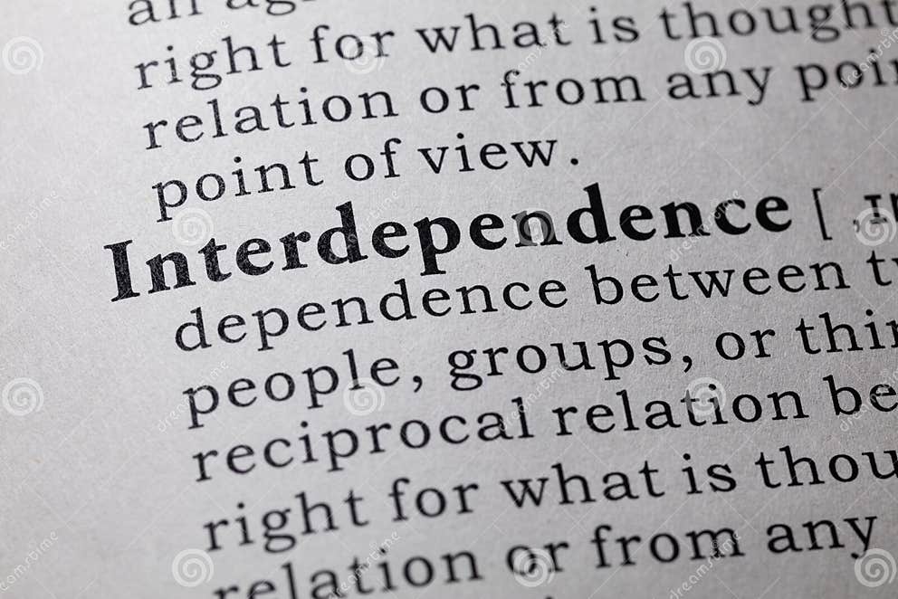 Definition of Interdependence Stock Photo - Image of closeup, white ...