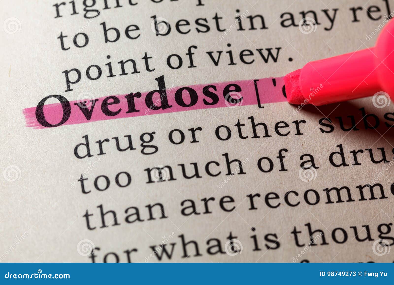 Definition of overdose stock image. Image of printing - 98749273