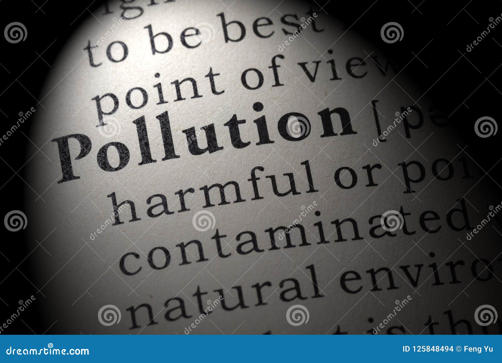 Definition of pollution stock photo. Image of concept - 125848494