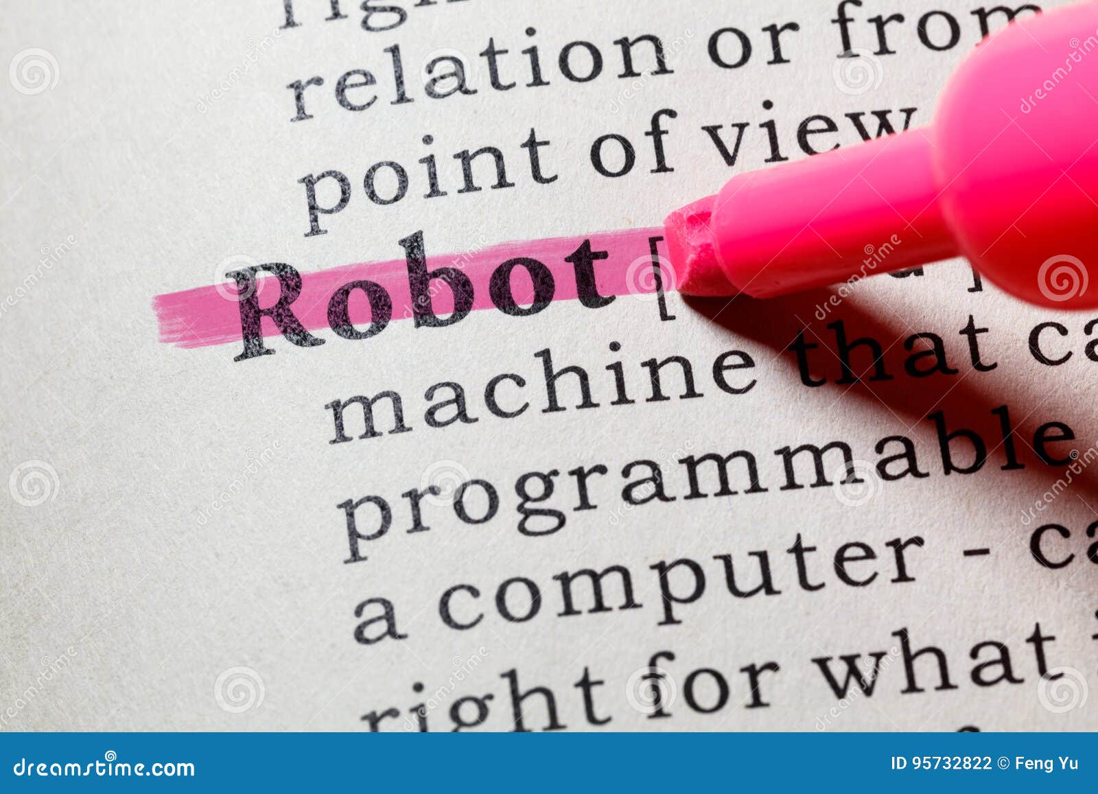 Definition of robot stock photo. Image of word, mark - 95732822