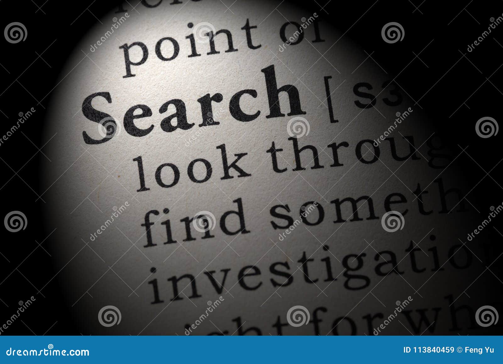 Definition of search stock image. Image of printing - 113840459