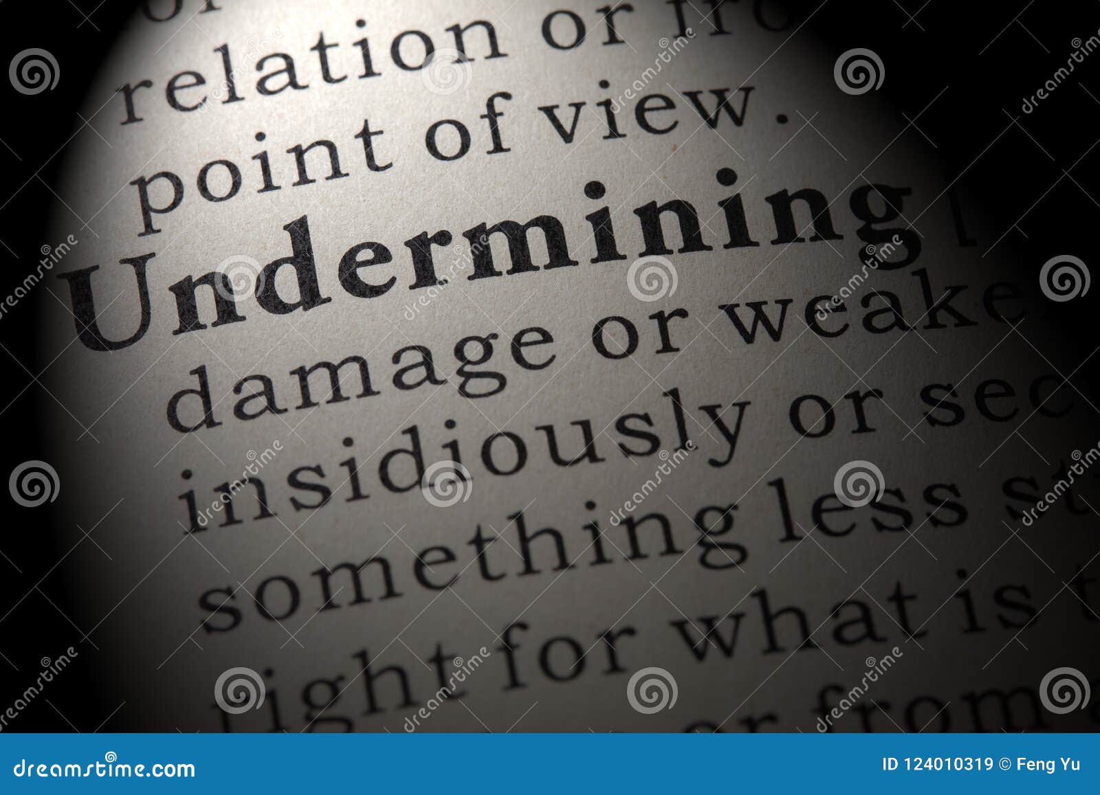 Definition of undermining stock image. Image of printing - 124010319