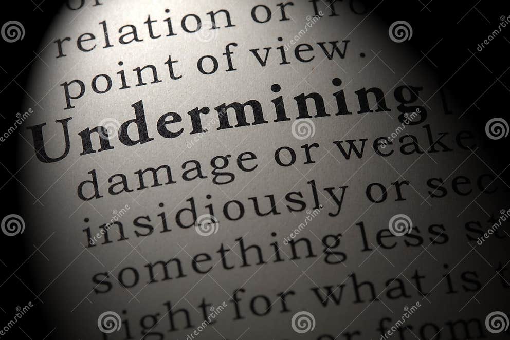 Definition of undermining stock image. Image of printing - 124010319