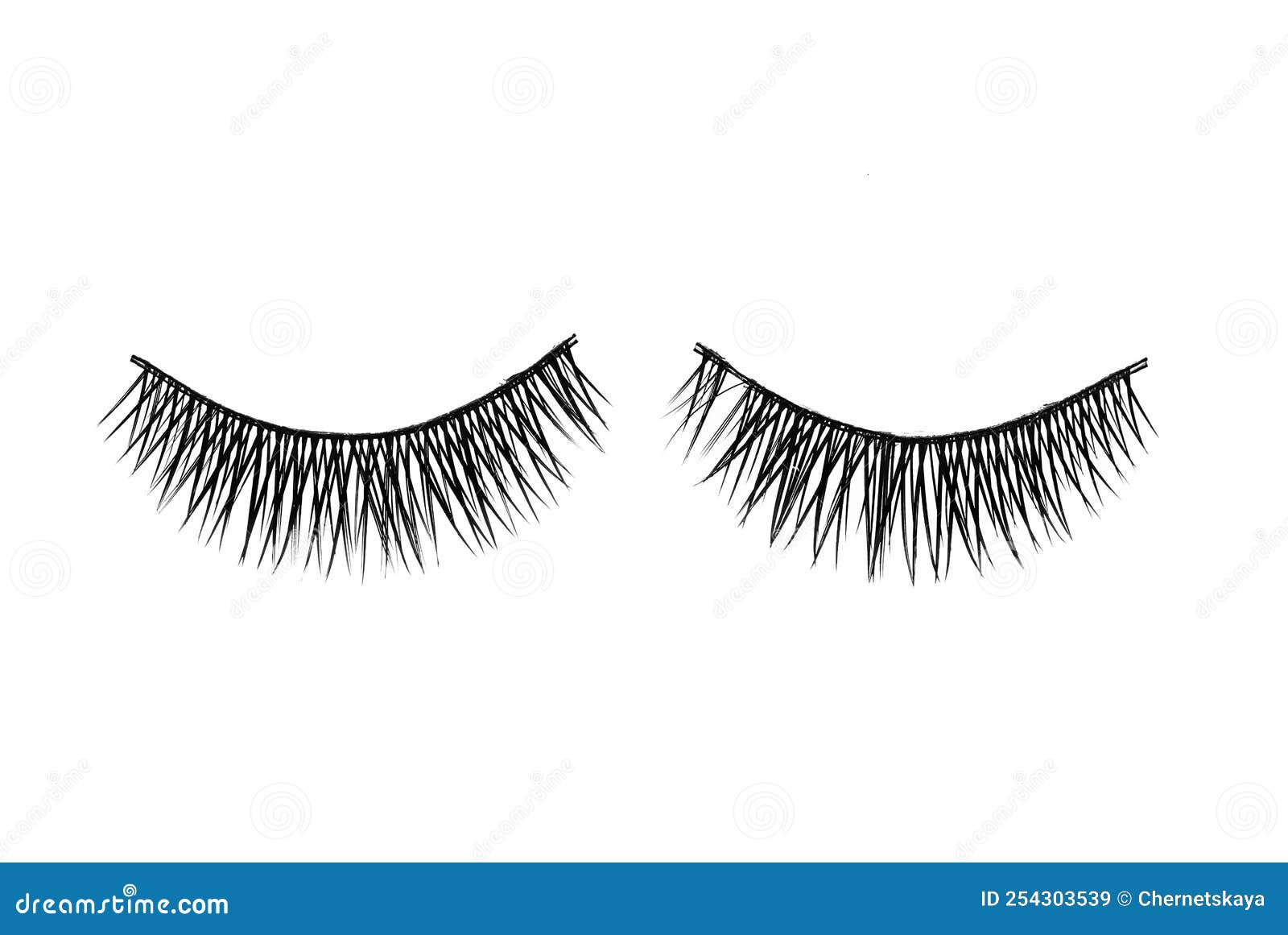 Fake Eyelashes on White Background, Top View. Makeup Product Stock ...