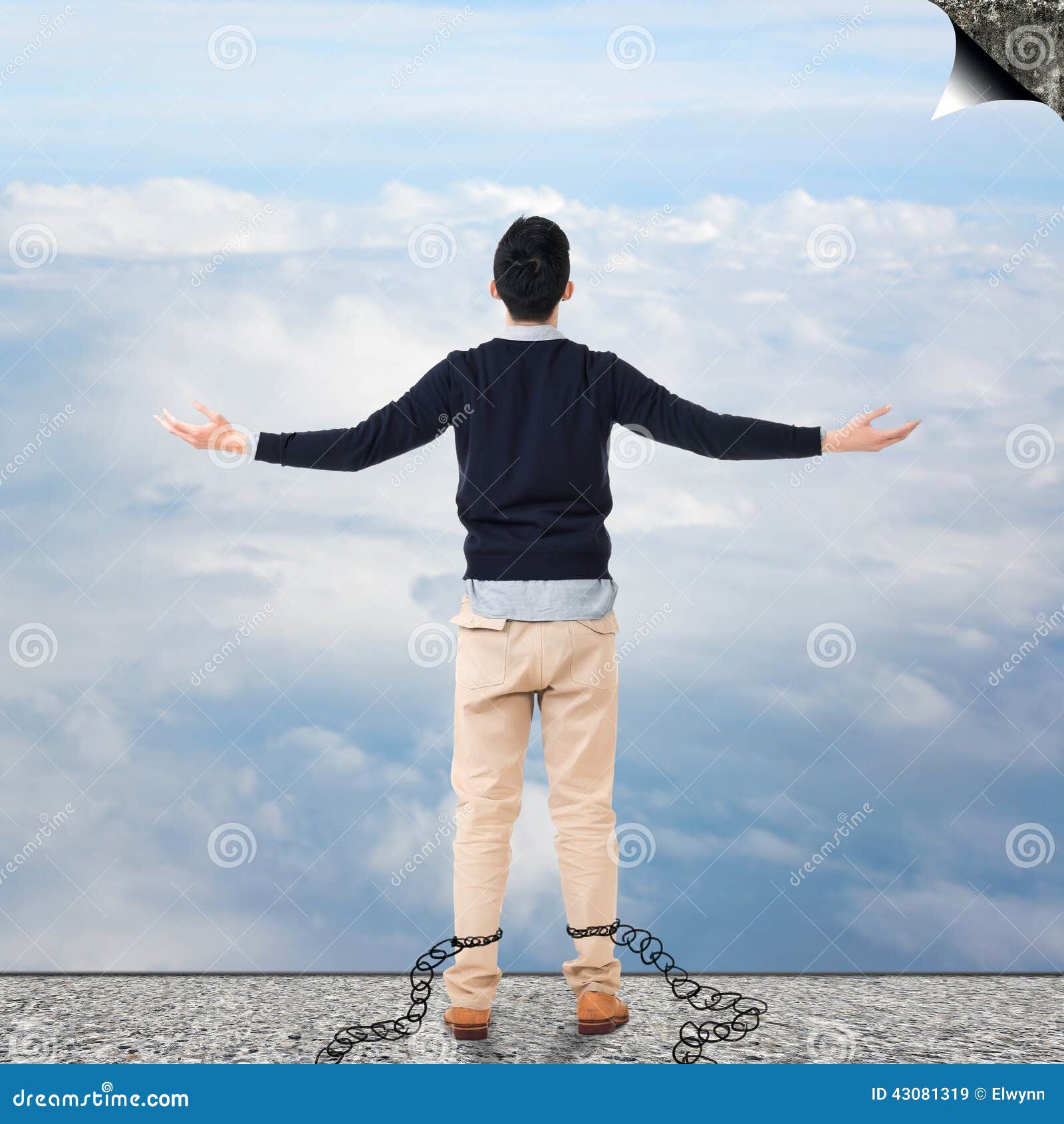 Fake freedom stock image. Image of chain, backside, arms - 43081319