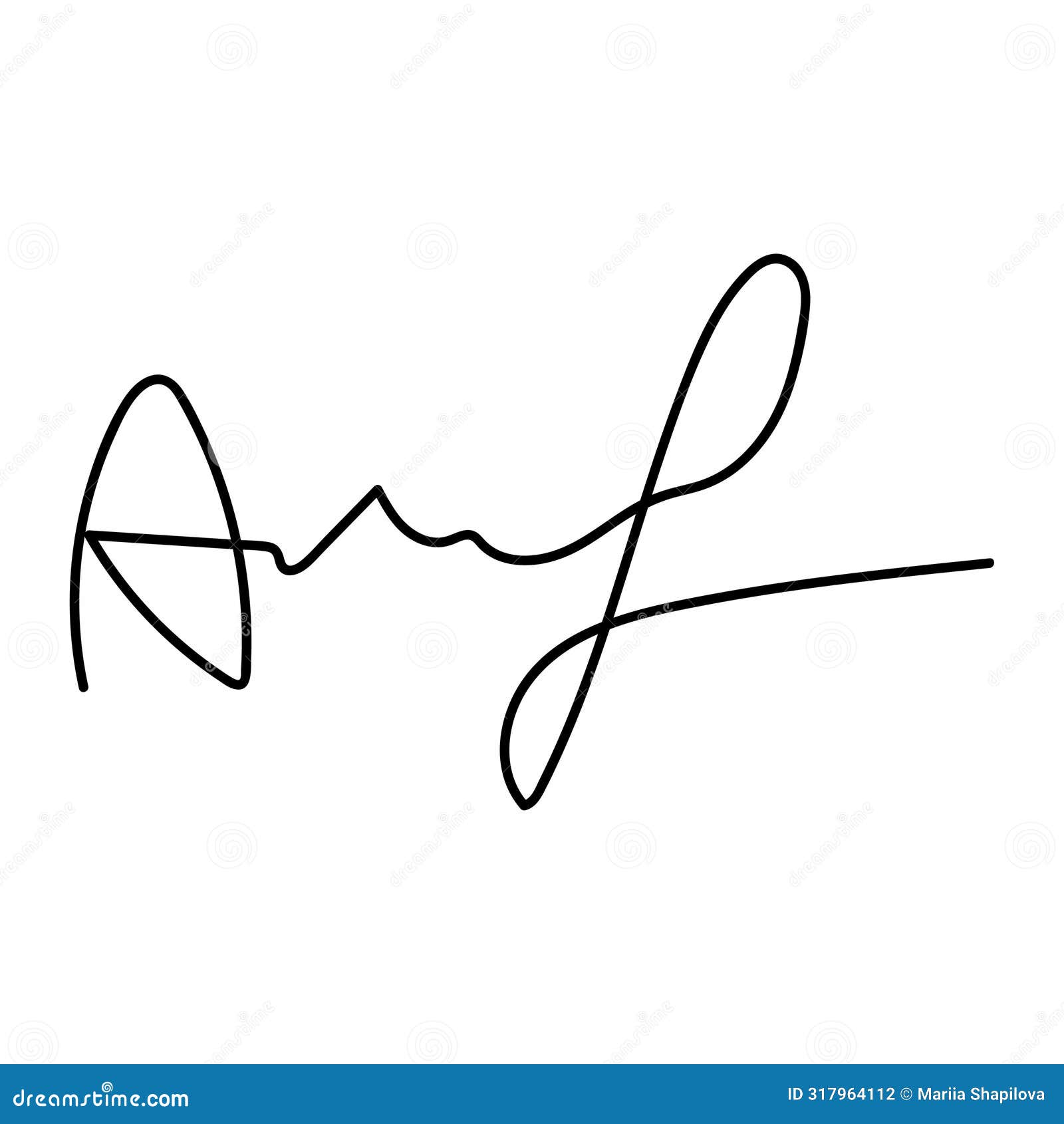 Fake Hand Drawn Autographs With Letter O On Transparent Background ...