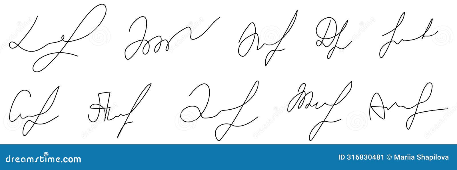 Fake Hand Written Autograph Vector Illustration | CartoonDealer.com ...