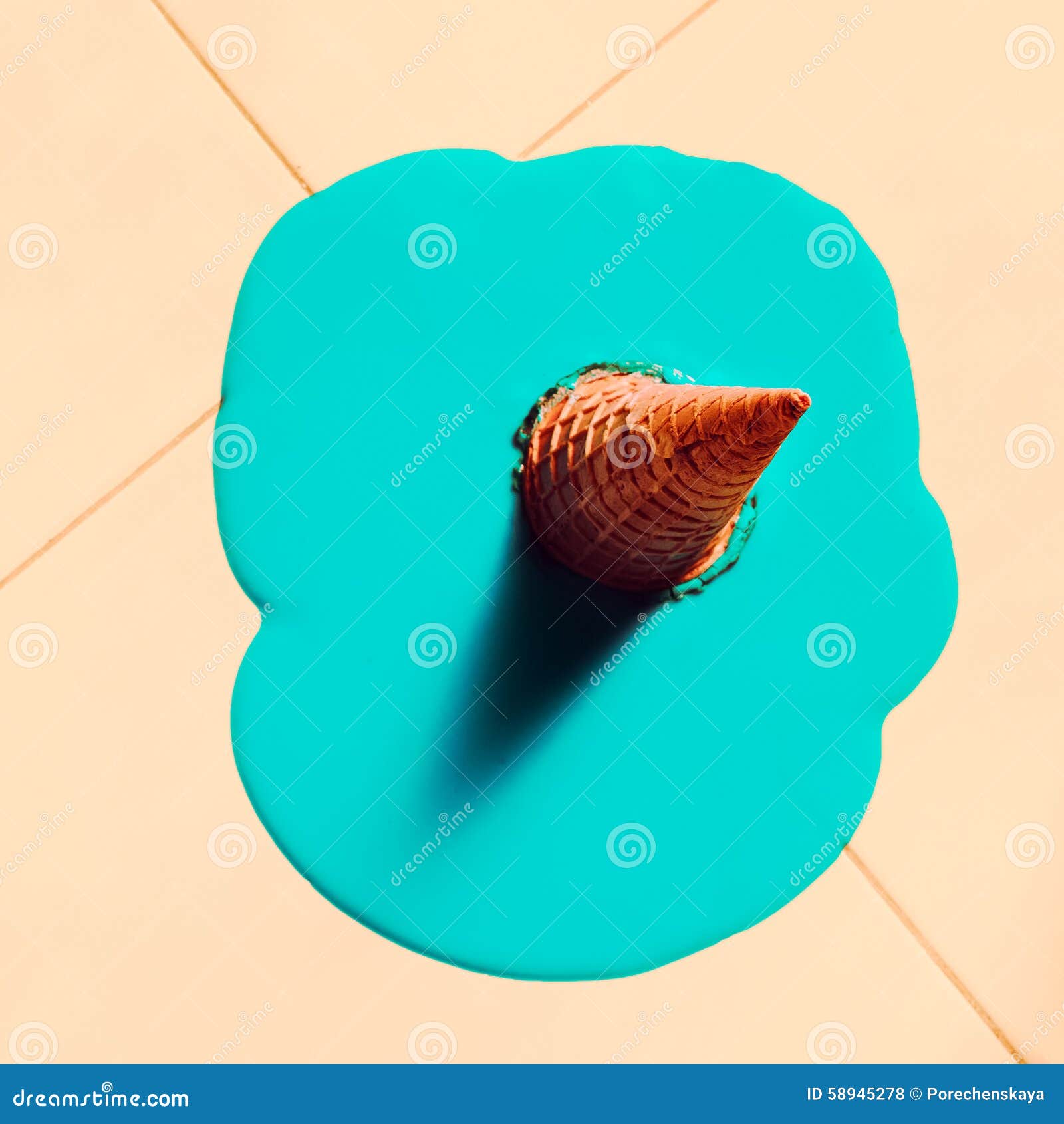 Fake Ice Cream on the Floor. Minimal Style Stock Photo - Image of scoop ...