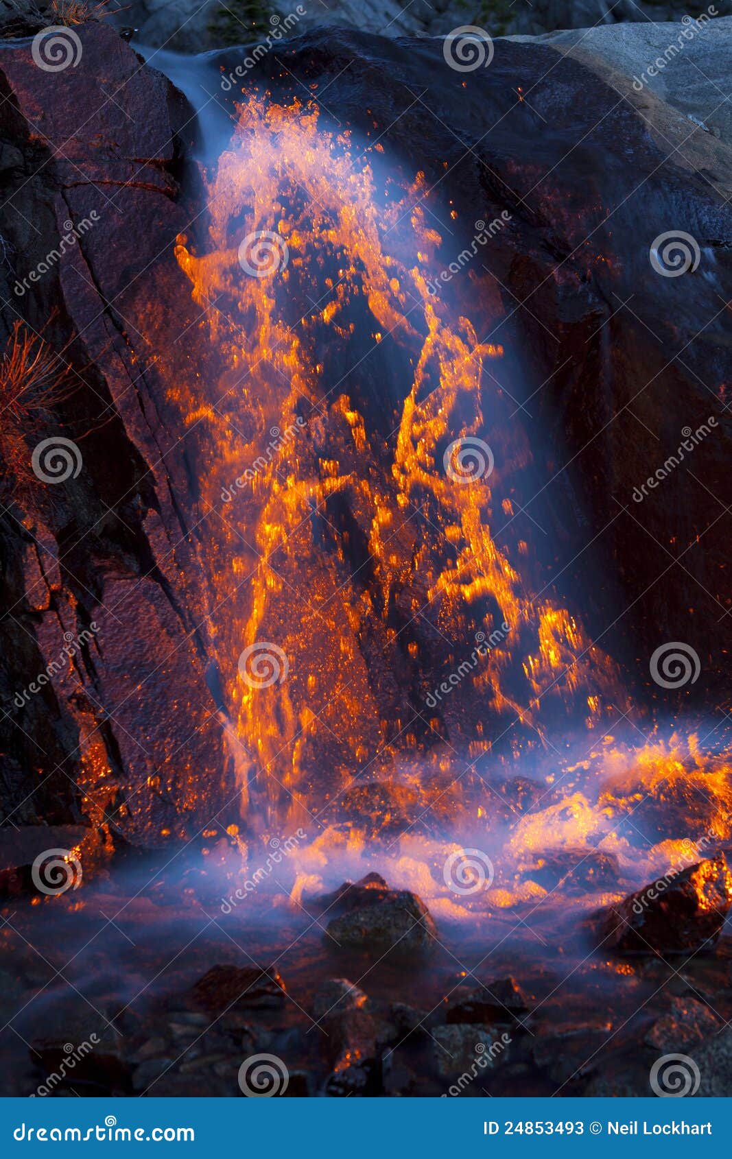 Fake Lava Waterfall stock image. Image of water, color - 24853493
