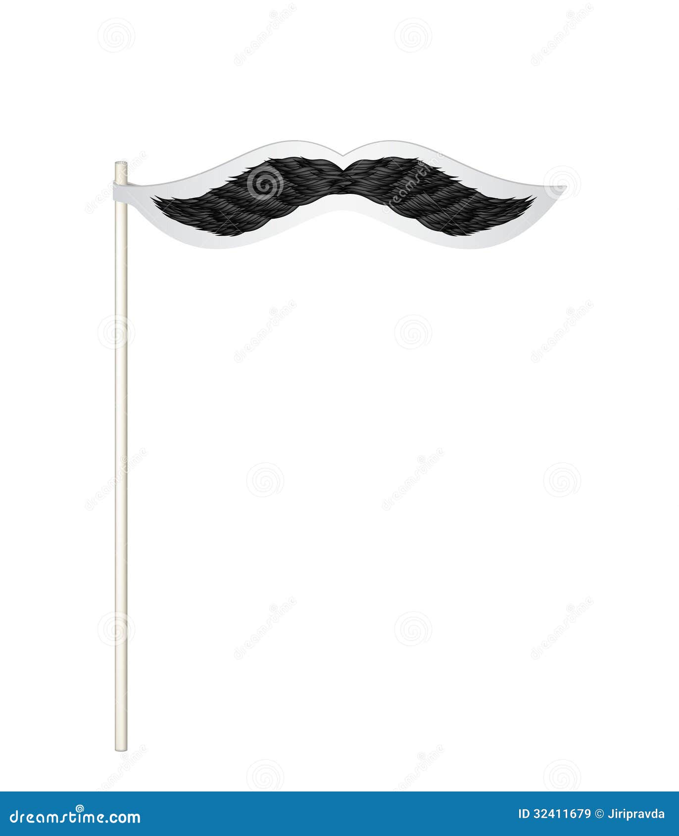 Fake Mustache On A Stick. Paper Moustache On A Straw. Cartoon Vector ...
