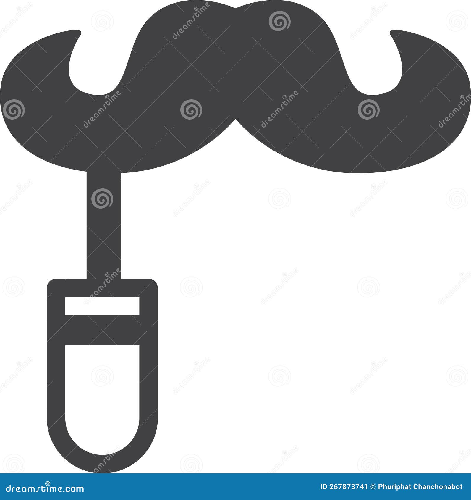 Fake Mustache Illustration in Minimal Style Stock Vector - Illustration ...