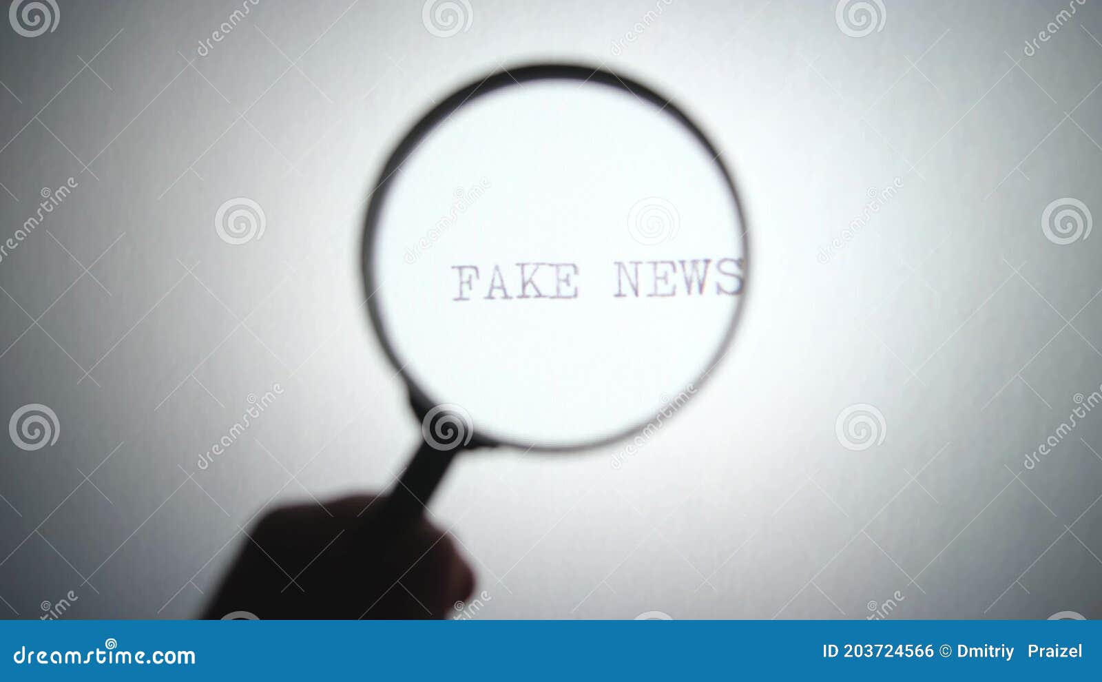 Fake News Caption is Viewed Under a Magnifying Glass. Stock Footage ...