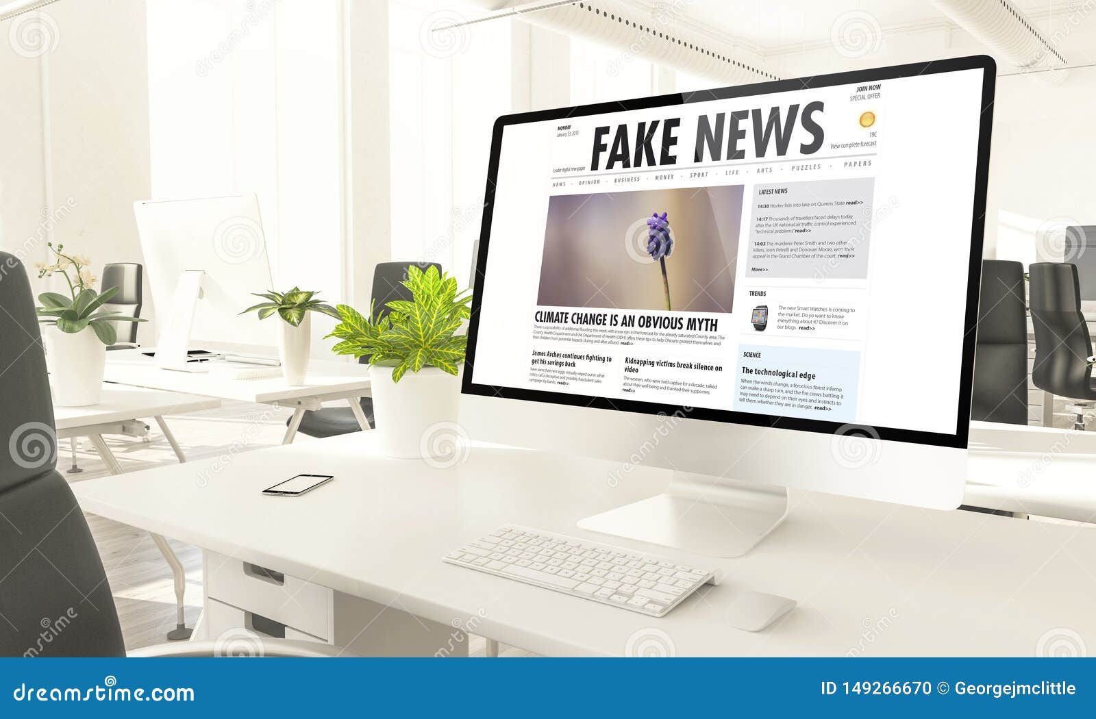 Fake Computer Means Artificial Or Faked Product Stock Image ...