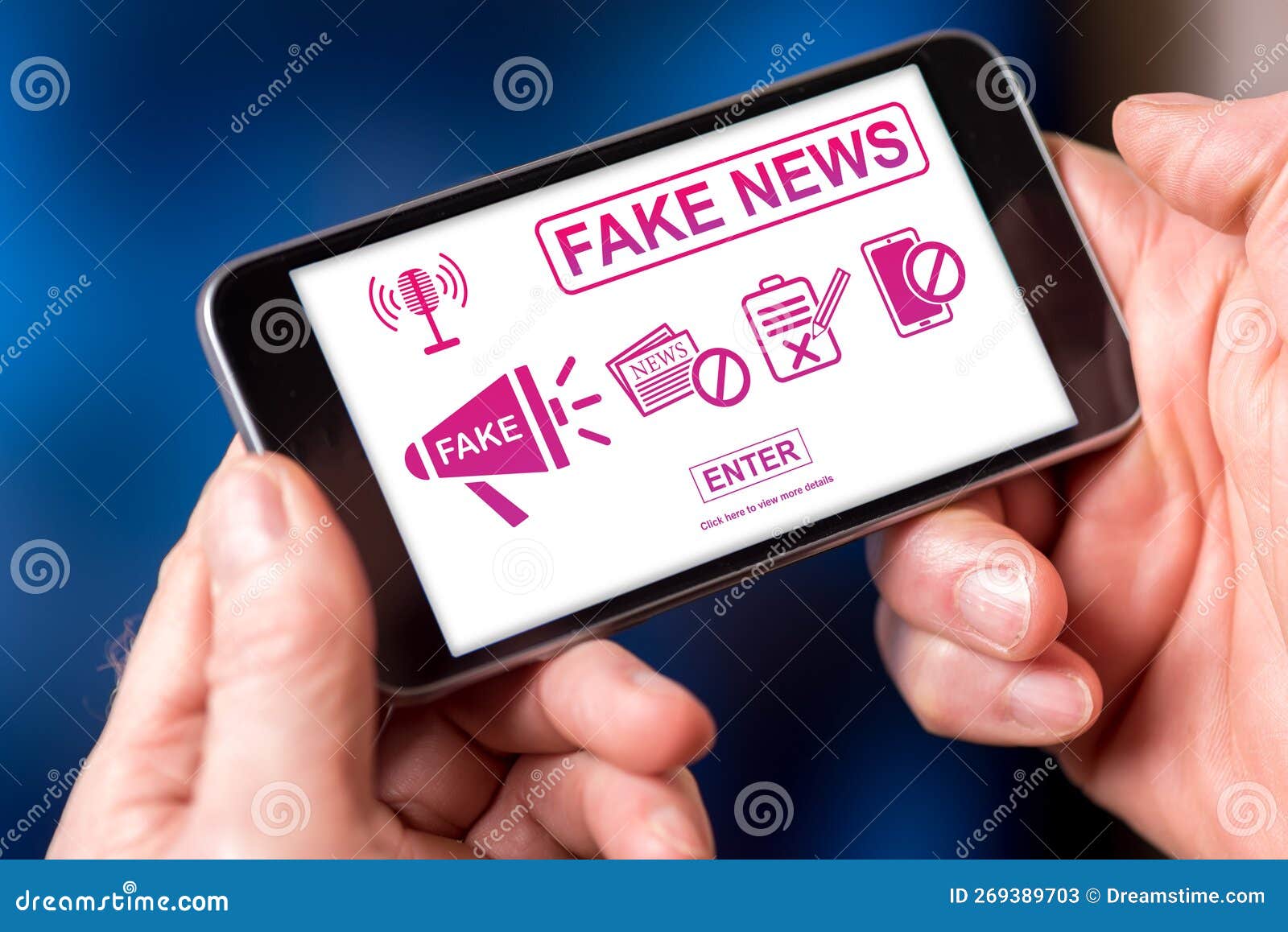 Fake News Concept on a Smartphone Stock Image - Image of newspaper ...