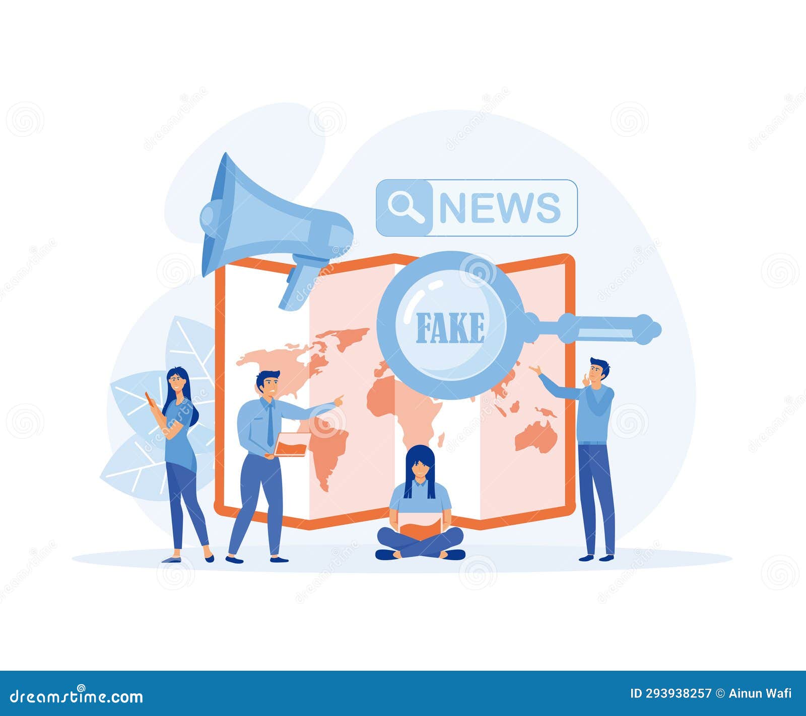 Fake News And Gossips. Flat Vector Modern Illustration | CartoonDealer ...