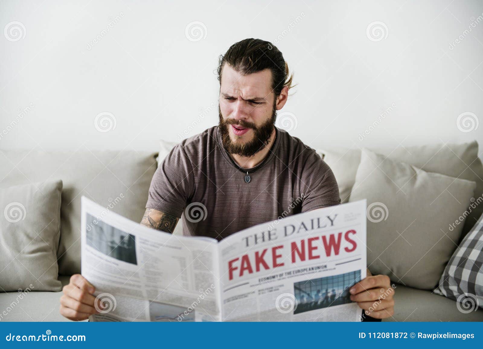 Fake News Headline on a Newspaper Stock Photo - Image of reading ...