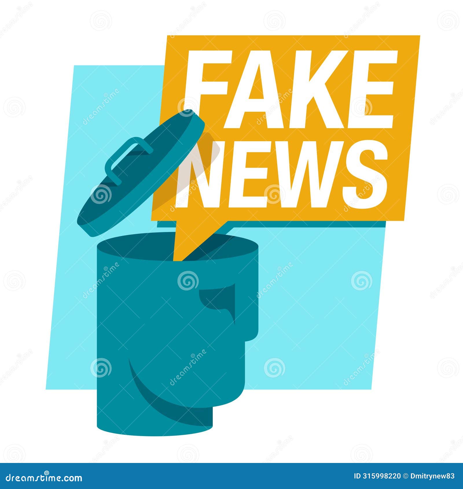 Fake News - Human Brain As a Garbage Bin Stock Vector - Illustration of ...