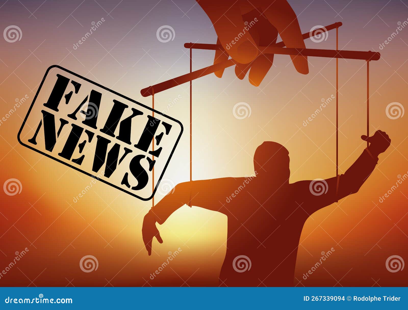 Concept of the Danger of Fake News with a Misinformed Man Who Turns ...