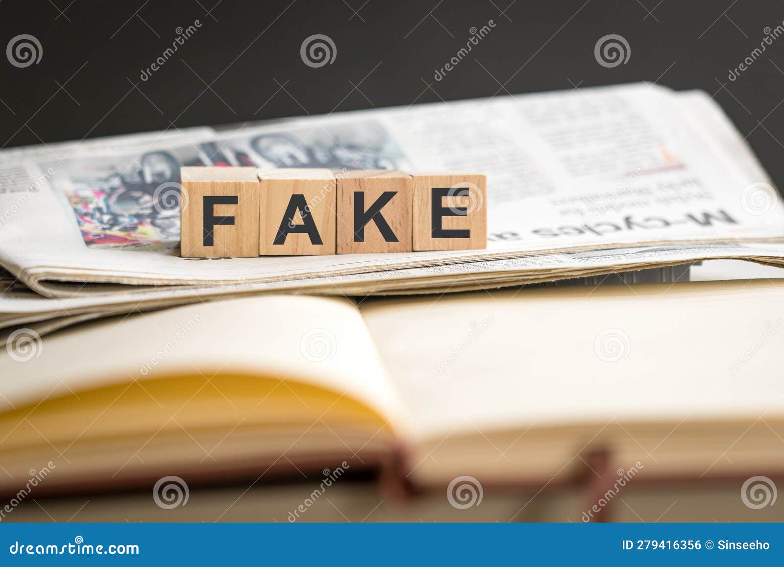 Fake news stock photo. Image of word, newspaper, hoax - 279416356