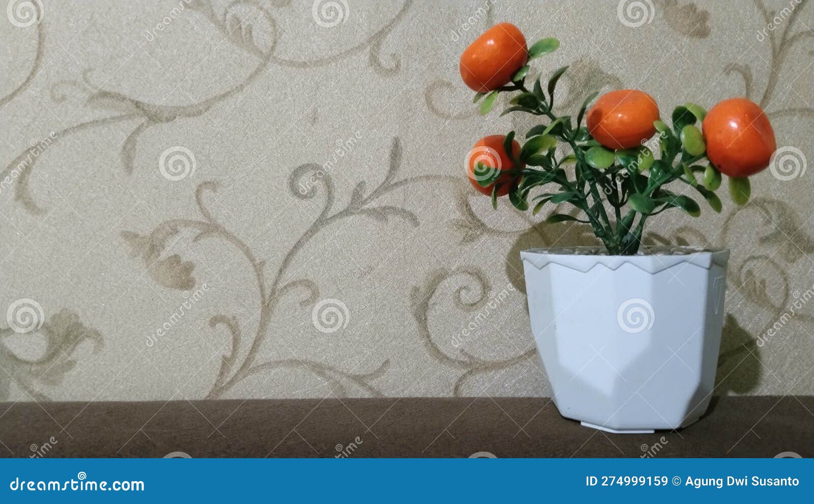 Fake Orange Tree with Fruit and less Flower Stock Image - Image of ...