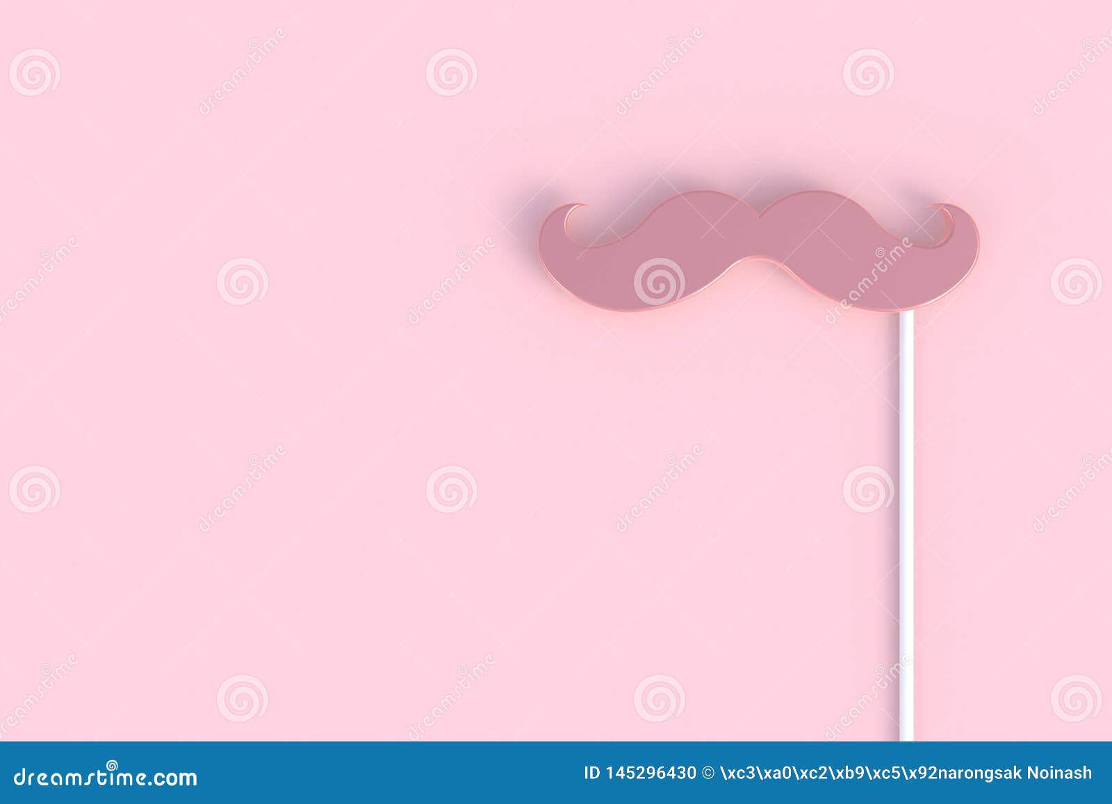 Fake Pink Mustache on Pink Background Stock Illustration - Illustration ...