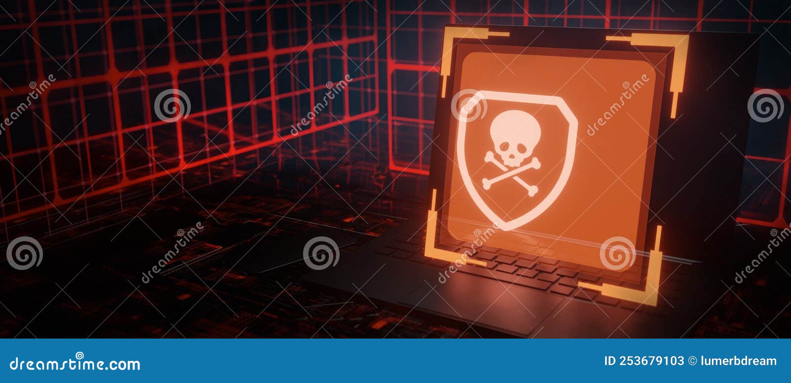 Fake Piracy Software Concept with Laptop Technology Idea 3D Render ...