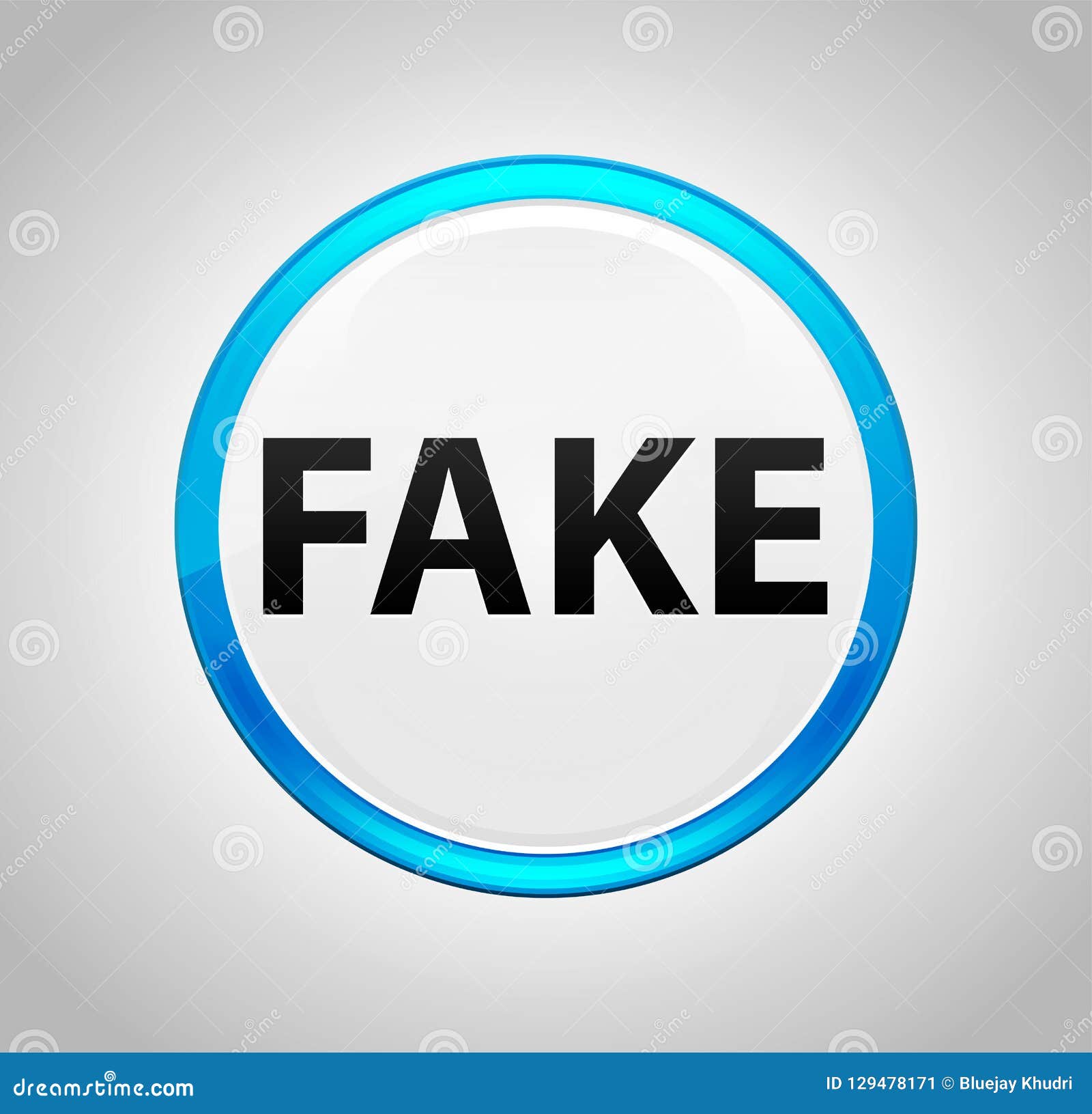 Fake Round Blue Push Button Stock Illustration - Illustration of ...