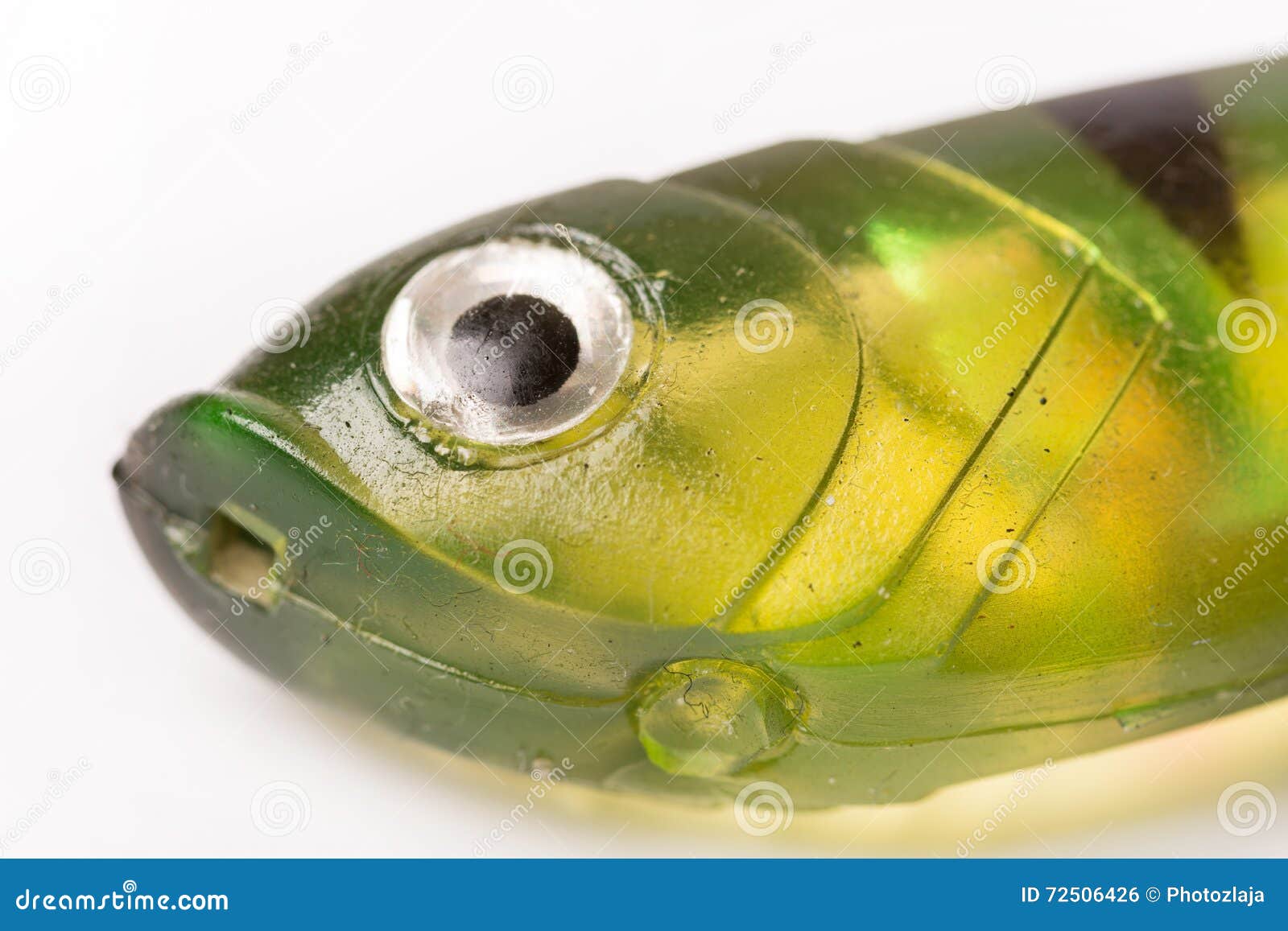 Fake Rubber Fishing Bite Over White Stock Photo - Image of metal, group ...