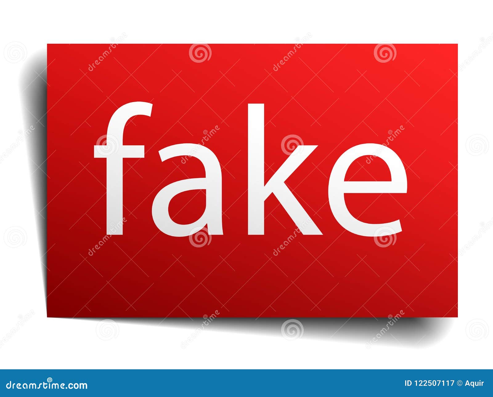 Fake sign stock vector. Illustration of badge, threedimensional - 122507117