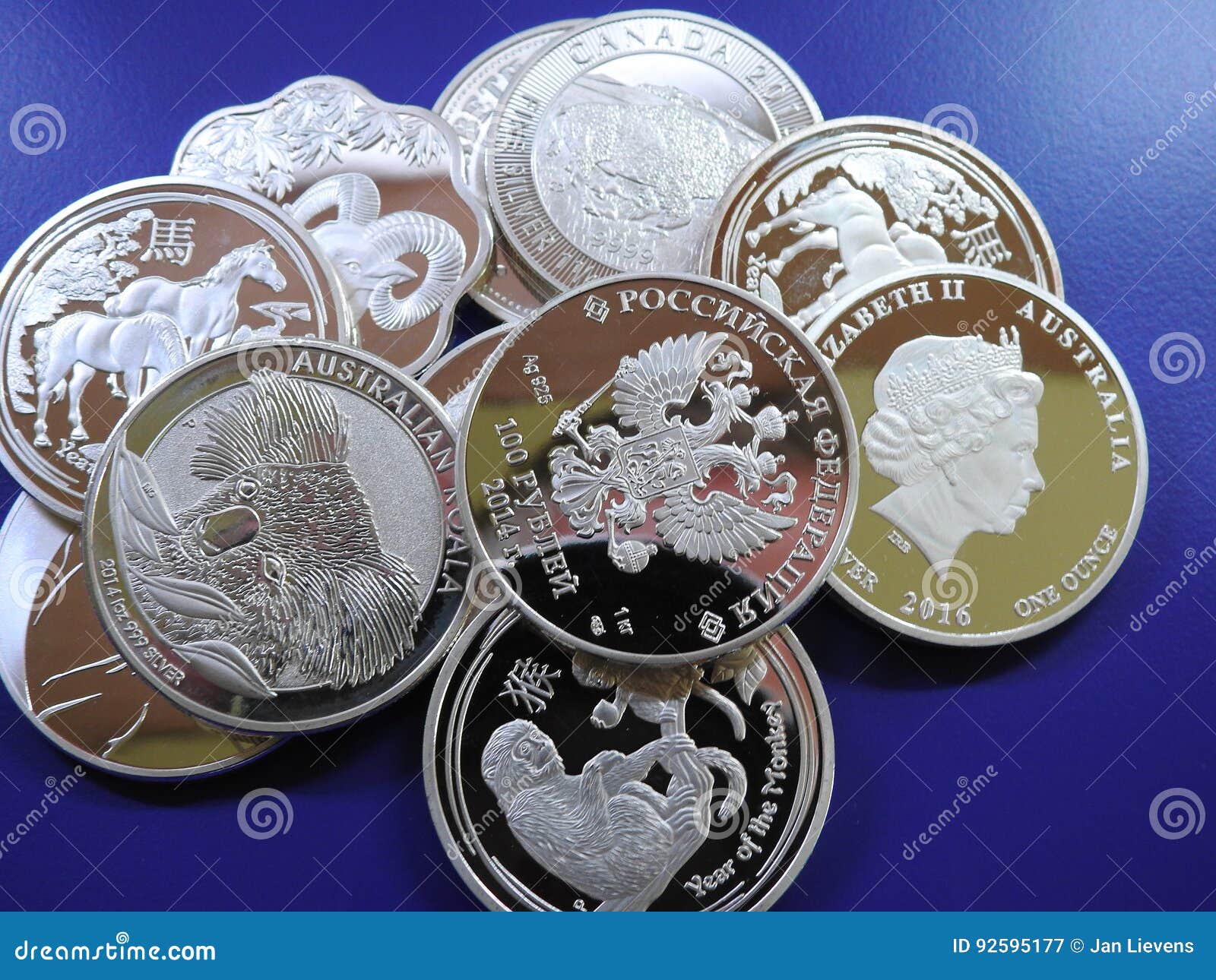 Fake silver coins editorial photography. Image of australia - 92595177