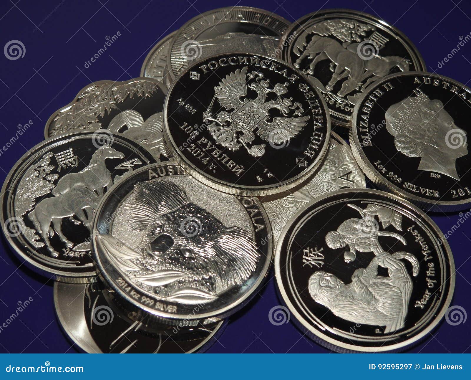 Fake silver coins editorial photography. Image of eyes - 92595297