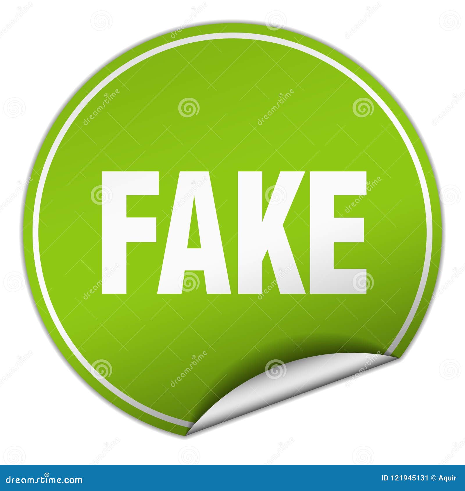 Fake sticker stock vector. Illustration of sign, isolated - 121945131