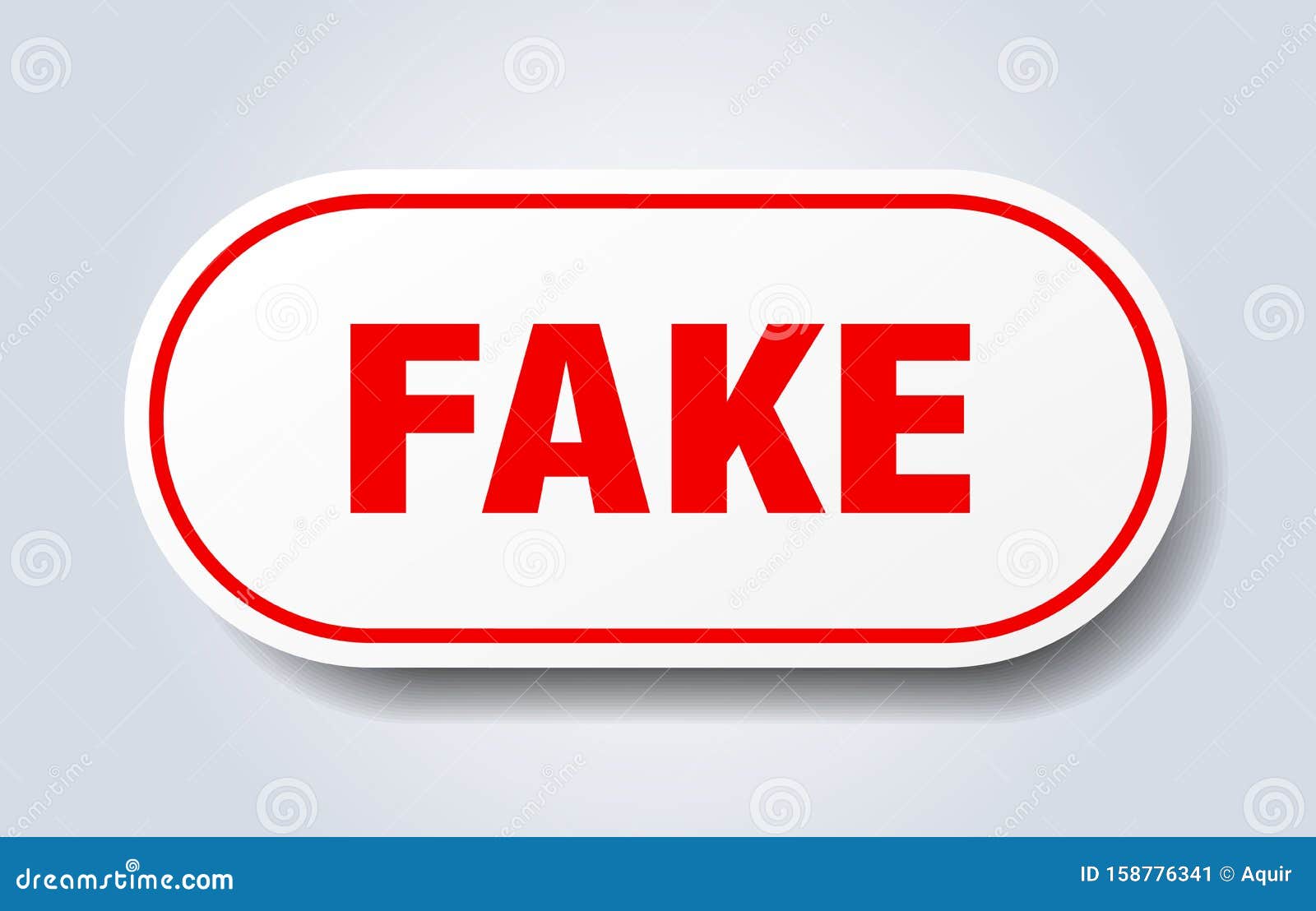 Fake sticker. stock vector. Illustration of sticker - 158776341