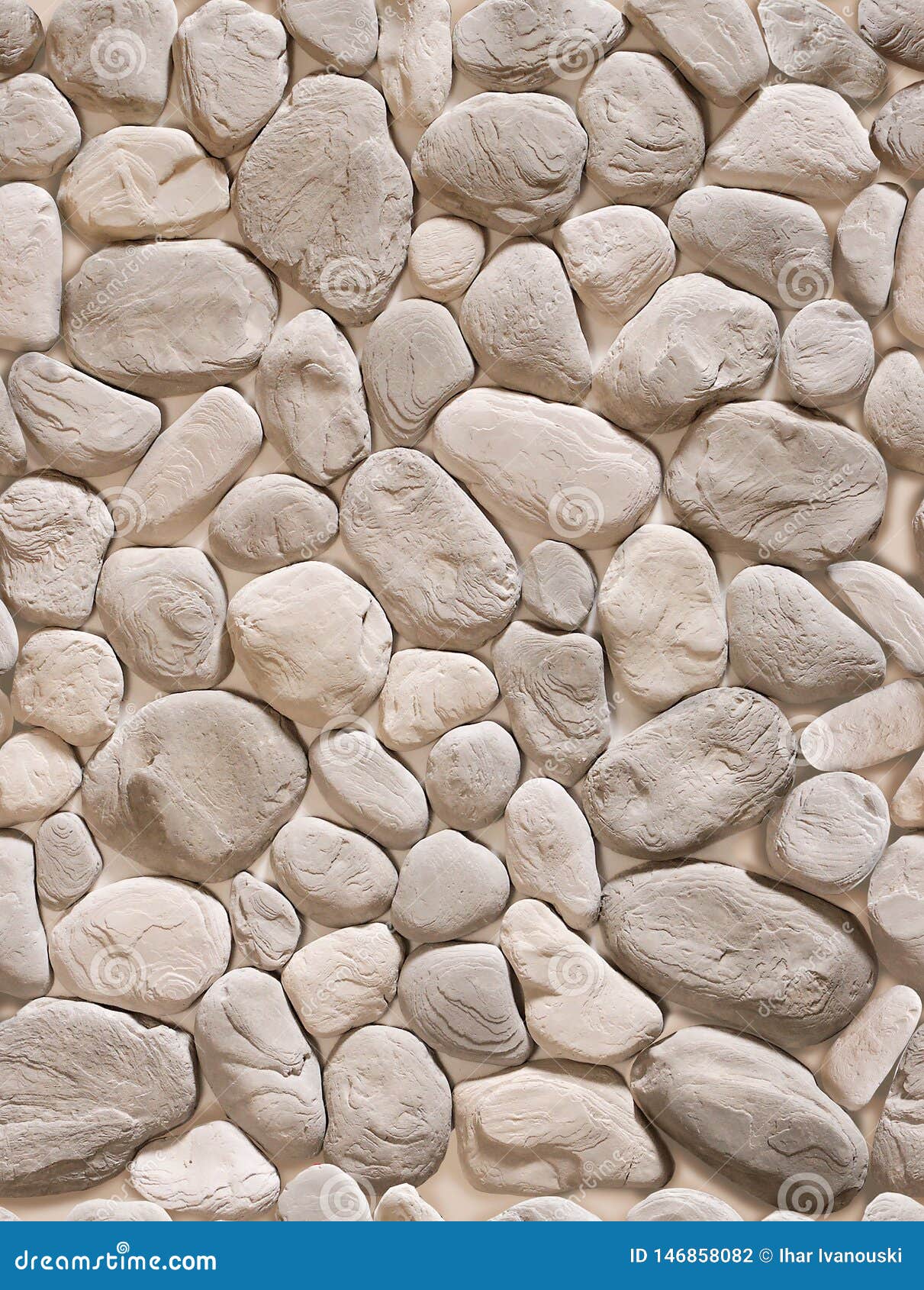 A Fake Stone in the Form of a Gray Cobblestone of Different Shapes ...