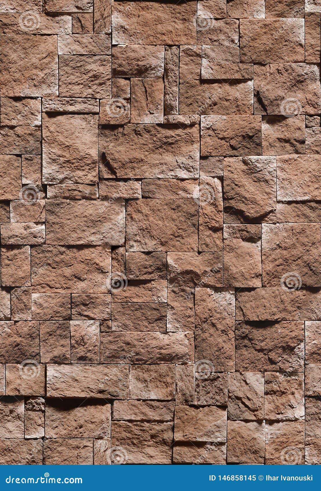 A Fake Stone in the Form of a Sharp Bumpy Tile of Brown Color .Texture ...