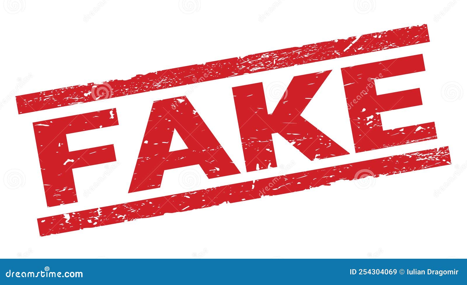 FAKE Text on Red Rectangle Stamp Sign Stock Illustration - Illustration ...
