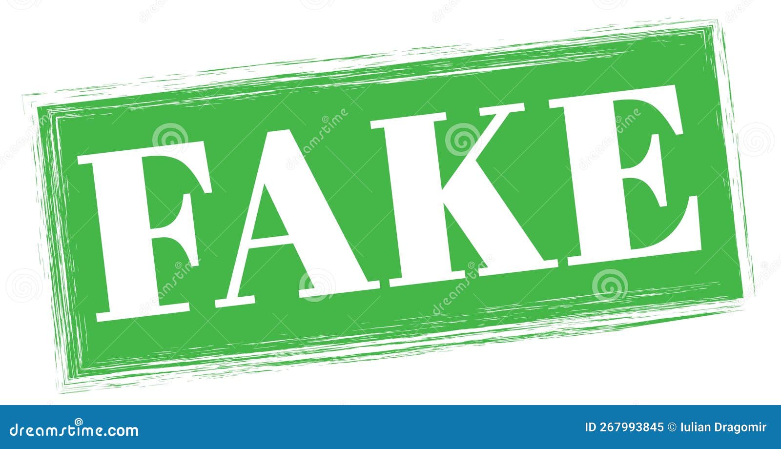 FAKE Text Written on Green Stamp Sign Stock Illustration - Illustration ...
