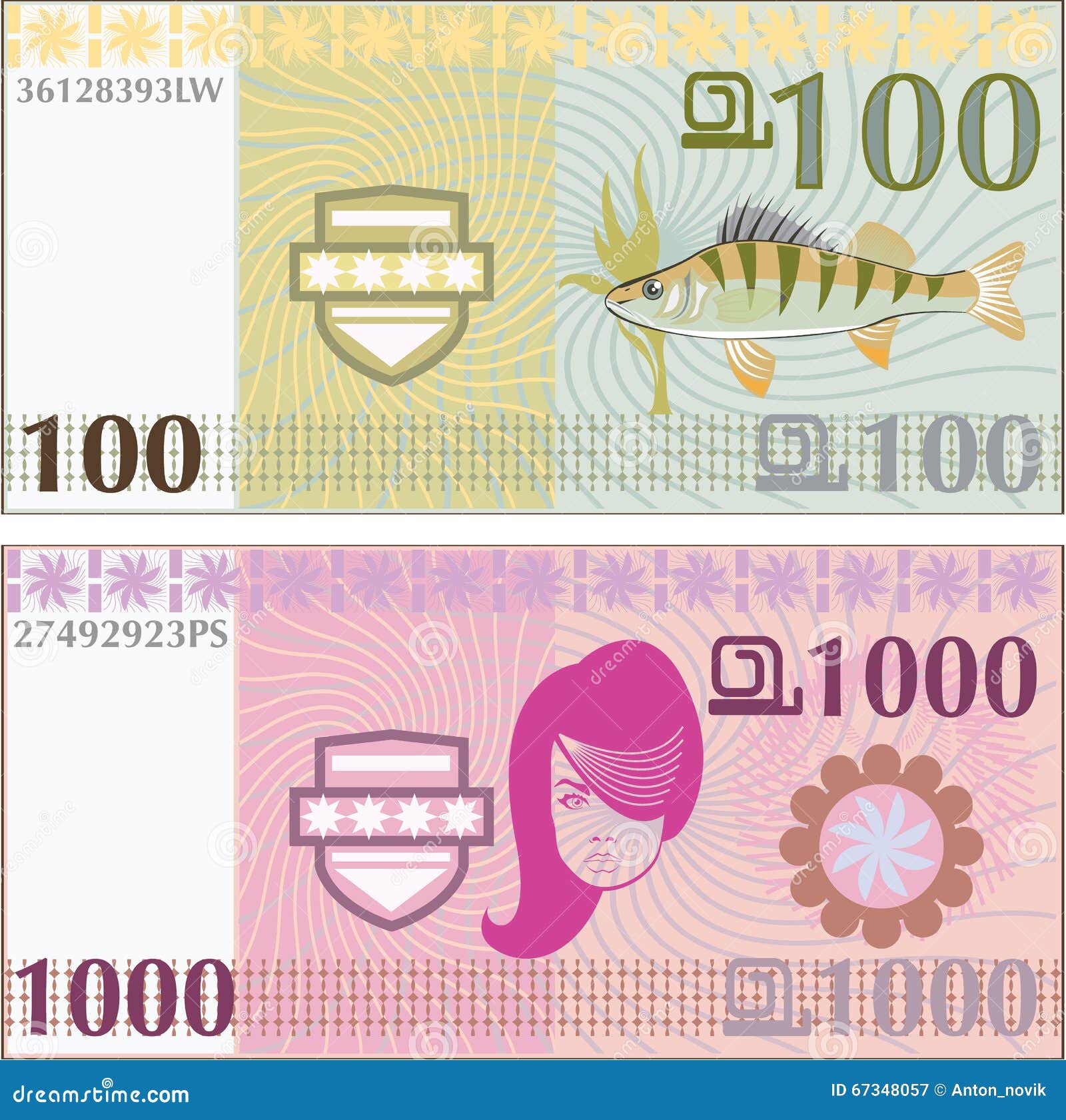 Fake vector money stock vector. Illustration of perch - 67348057