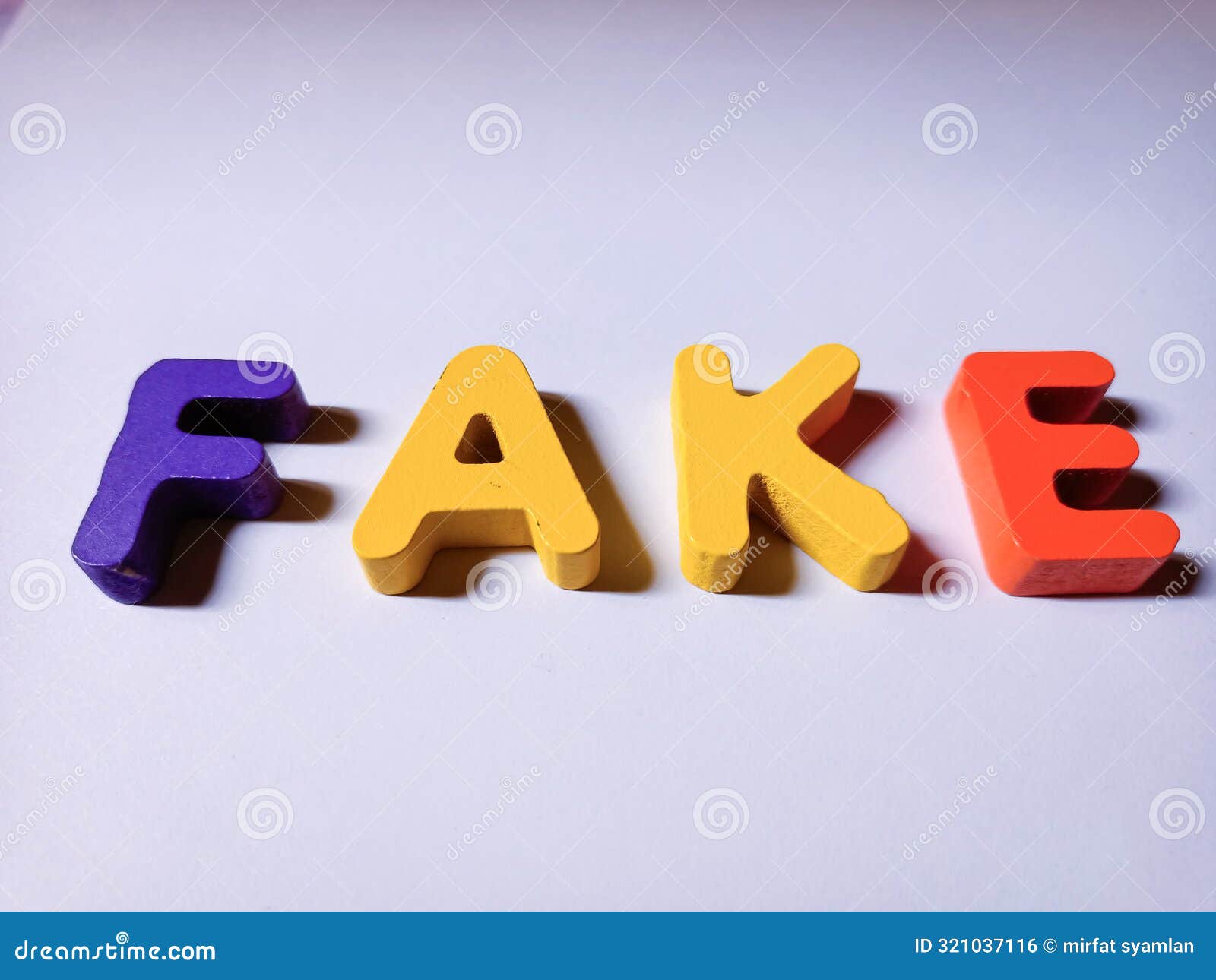 Fake Word Colorful Letters on White Background Stock Photo - Image of ...